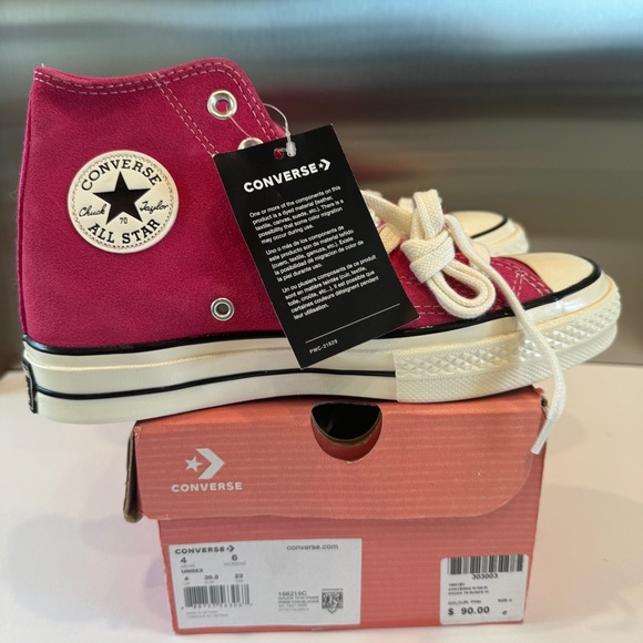 Converse | Shoes | Nwt Suede Leather Converse Chuck 7 Magenta Pink High ...